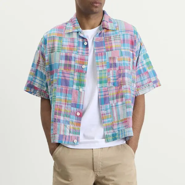BEAMS Patchwork Madras Cabana Shirt