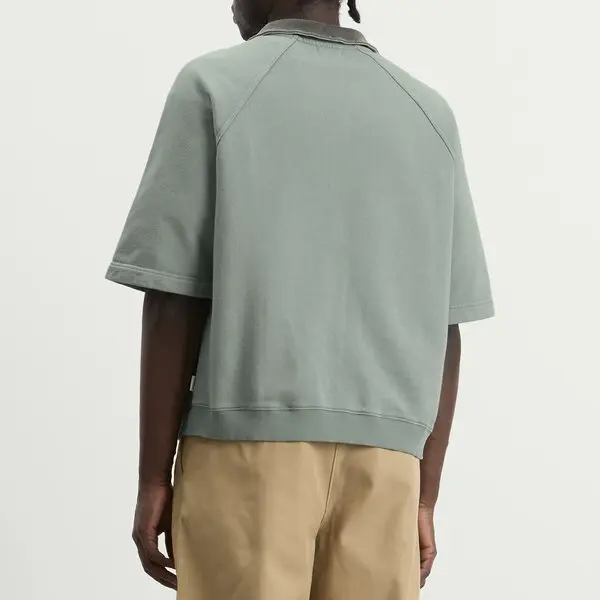 BOUND Snow Wash Jersey Half Zip Polo - Light Blue