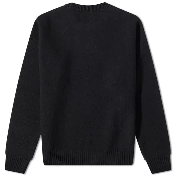 AMI Paris A Heart Crew Knit Sweatshirt - Black/red