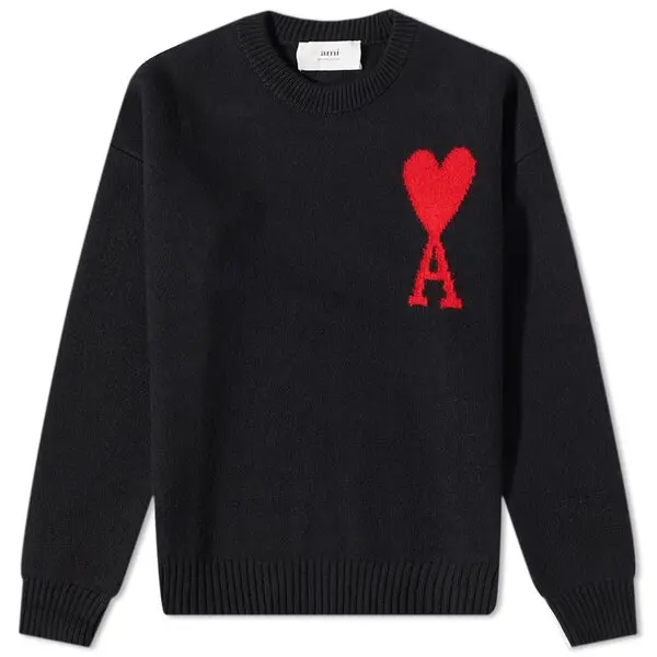 AMI Paris A Heart Crew Knit Sweatshirt