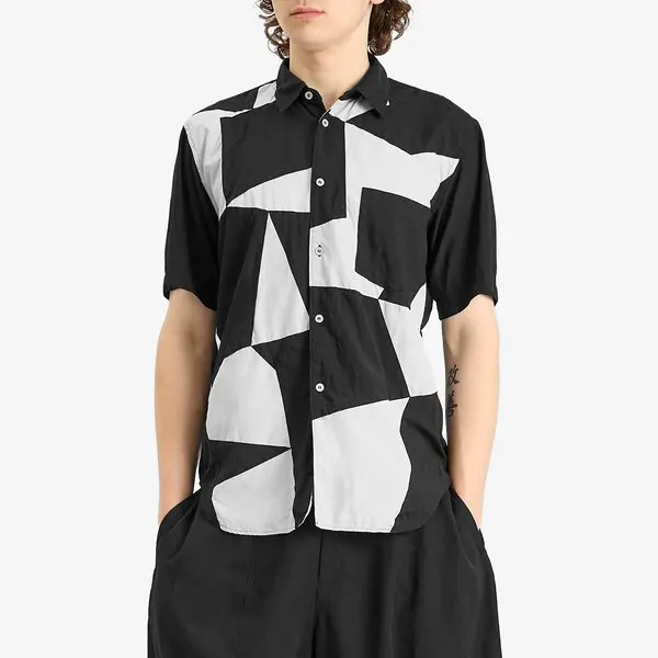 Comme Des Garçons Patchwork Shorts Sleeve Shirt | Size: | 100% Polyester | End Clothing