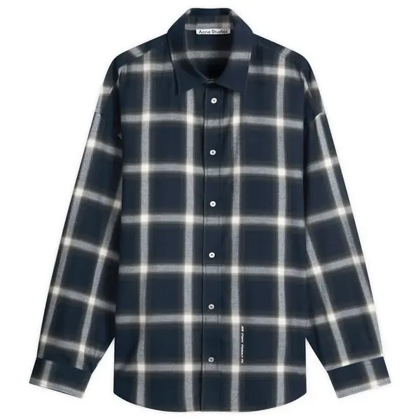 Acne Studios Setar Long Sleeve Flannel Shadow Check Shirt