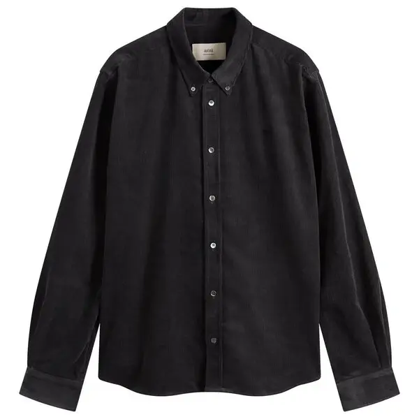 AMI Paris Fine Corduroy Velvet Adc Shirt - Anthracite