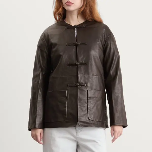 RÓHE Mandarin Leather Jacket
