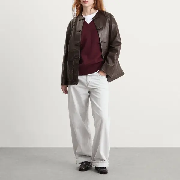 RÓHE Mandarin Leather Jacket