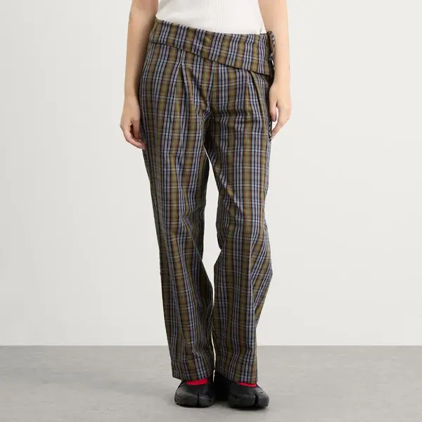 DAMSON MADDER Fia Check Trousers | 100% Cotton | End Clothing