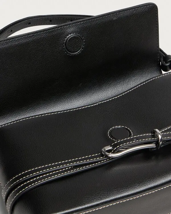 LIFFNER Belted Grained Leather Shoulder Bag