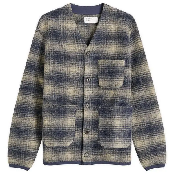 Universal Works Uist Fleece Cardigan - Navy