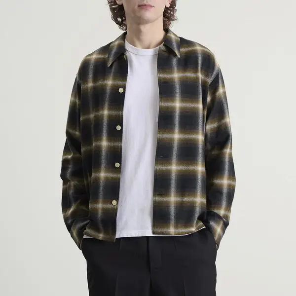SECOND / LAYER Logan Ombre Long Sleeve Check Shirt