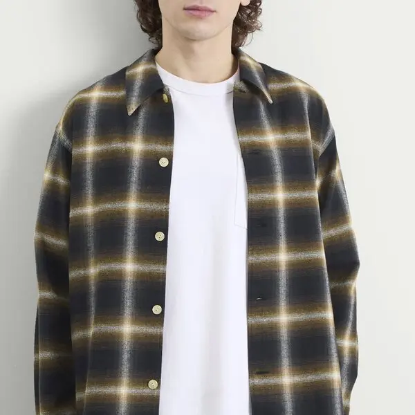 SECOND / LAYER Logan Ombre Long Sleeve Check Shirt
