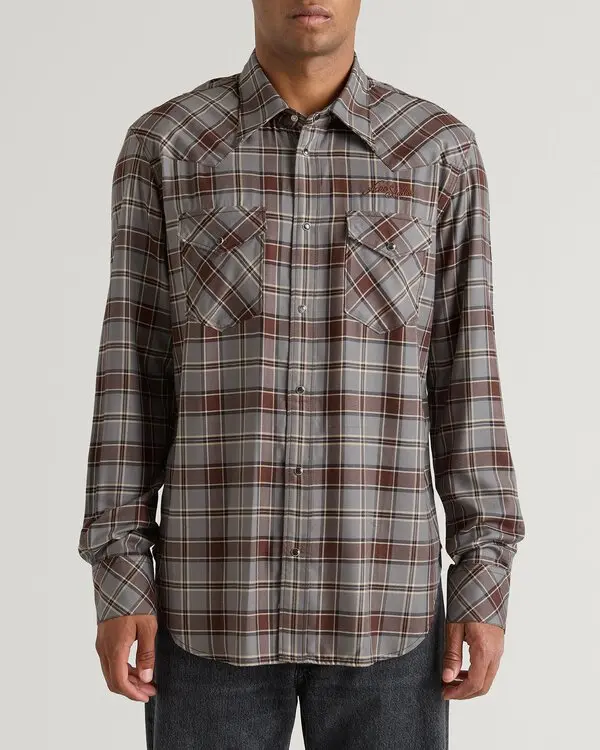 Acne Studios Surrow Check Flannel Long Sleeve Shirt