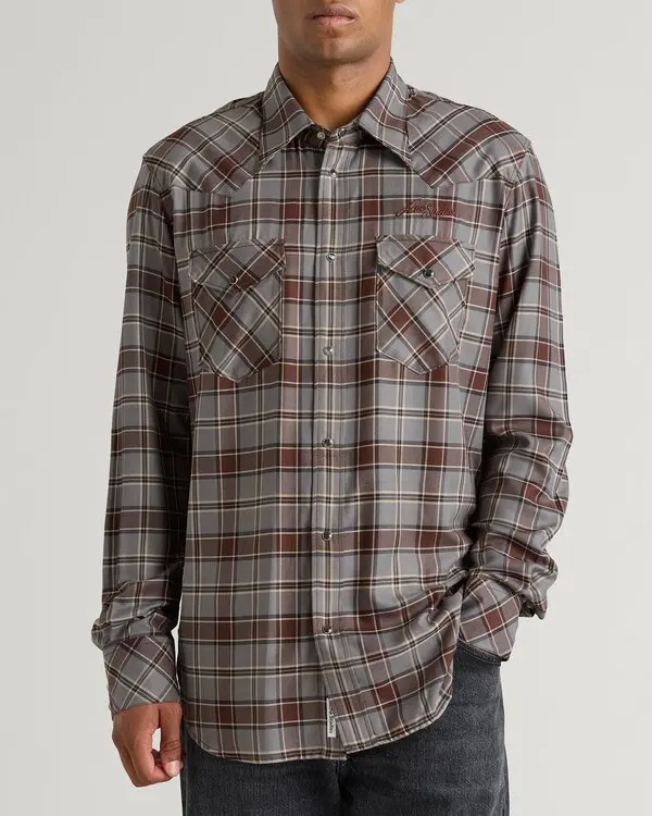 Acne Studios Surrow Check Flannel Long Sleeve Shirt
