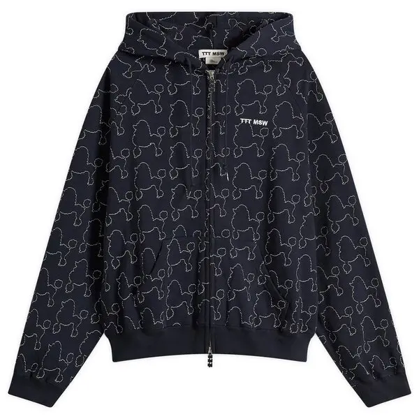 TTT MSW Dog Embroidery Zip Hoodie