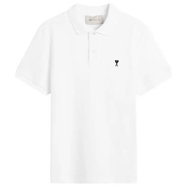 AMI Paris Contrasted De Coeur Polo Shirt
