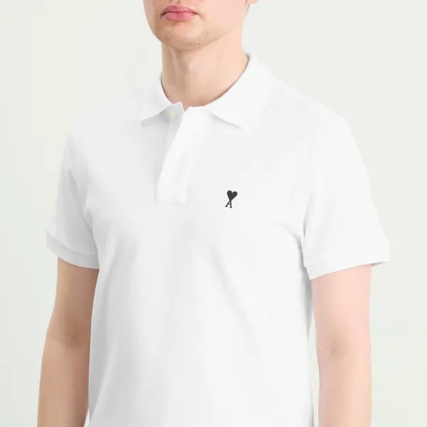 AMI Paris Contrasted De Coeur Polo Shirt