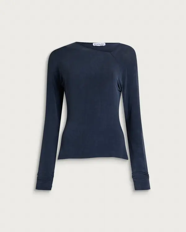 PEACHY DEN Cupro Balloon Sleeve Top