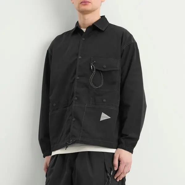 AND WANDER Crinkled Nylon Shirt Jacket