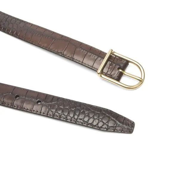 Anderson's Slim Alligator Print Leather Belt