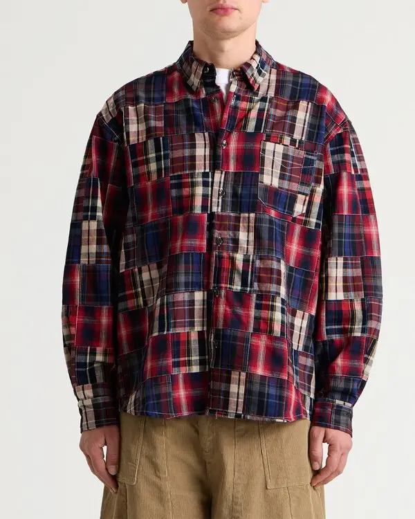 FRIZMWORKS Madras Patchwork Relaxed Shirt
