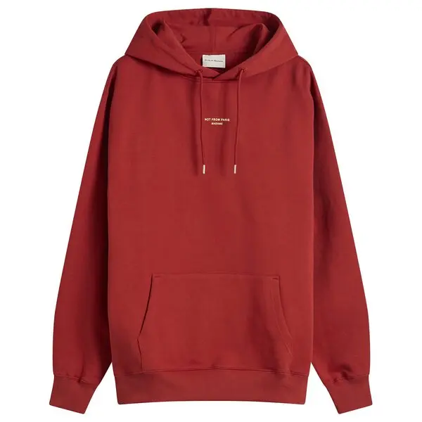 Drole De Monsieur Classic Slogan Hoodie - Dark Red