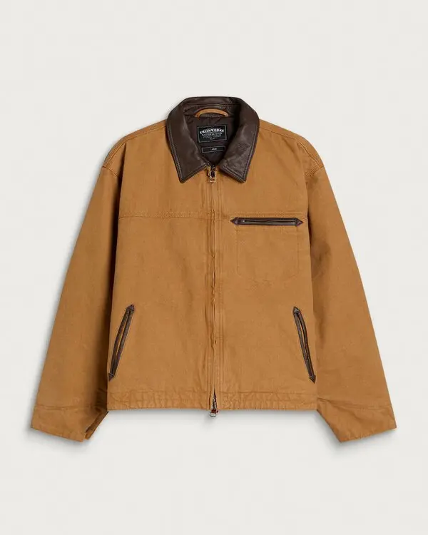 FRIZMWORKS Heavy Canvas Destroyed Work Jacket - Tan