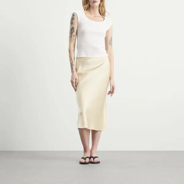 ANINE BING Bar Silk Skirt