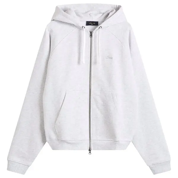 DIME Cursive Logo Zip Hoodie - Ash