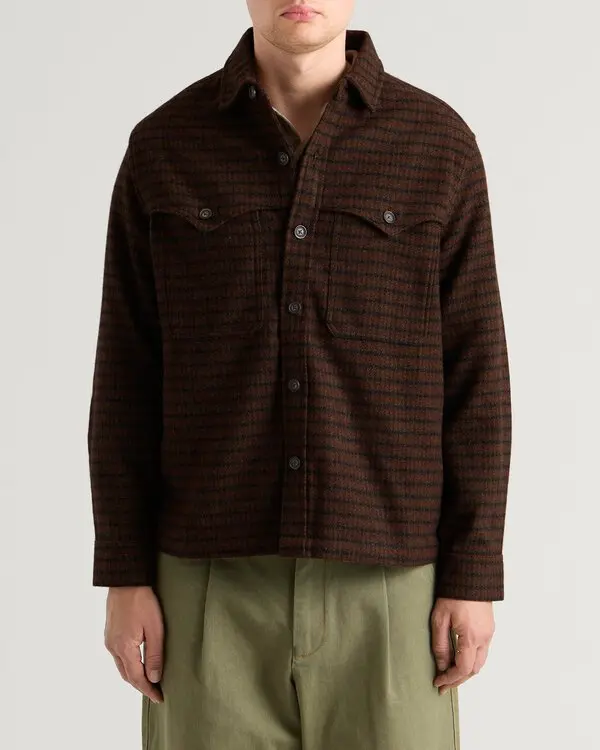 Barbour Heritage + Hatfield Os Houndstooth Overshirt