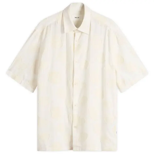 Nn07 Freddy Jacquard Shell Shorts Sleeve Shirt