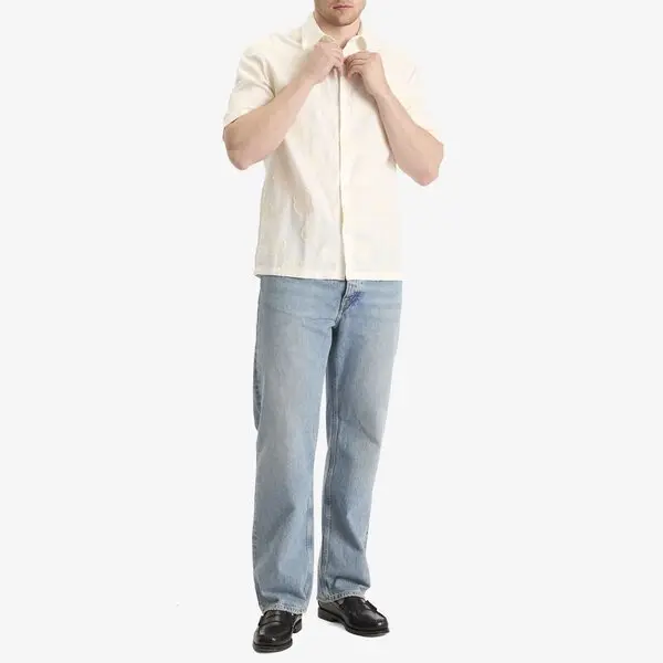 Nn07 Freddy Jacquard Shell Shorts Sleeve Shirt