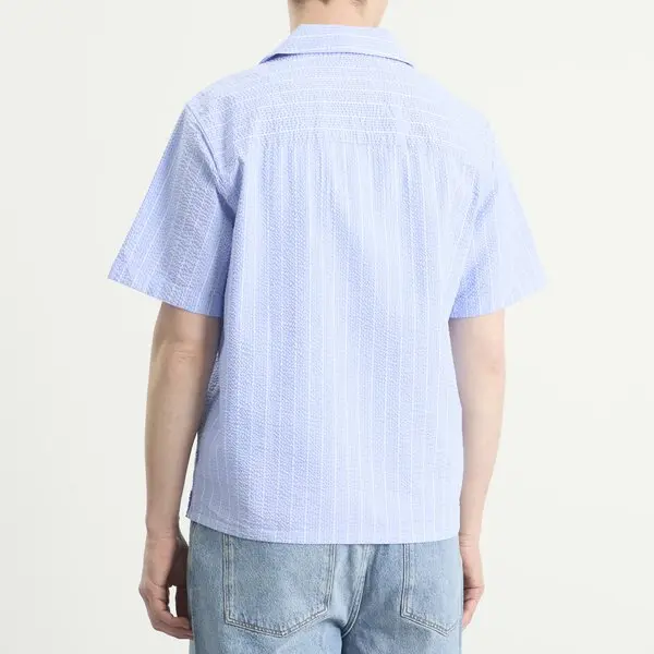 WAX LONDON Didcot Seersucker Stripe Vacation Shirt