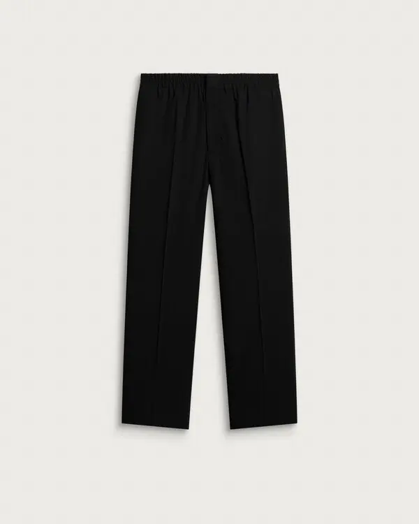 AMI Paris Wool Elasticated Trousers - Black