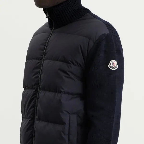 Moncler Hybrid Padded Front Wool Zip Jacket
