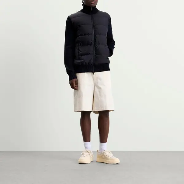Moncler Hybrid Padded Front Wool Zip Jacket