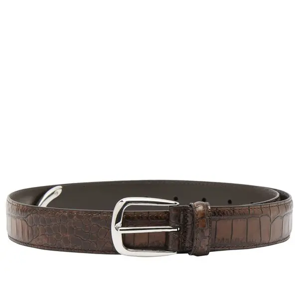 Anderson's Narrow Stitch Trimmed Alligator Print Belt