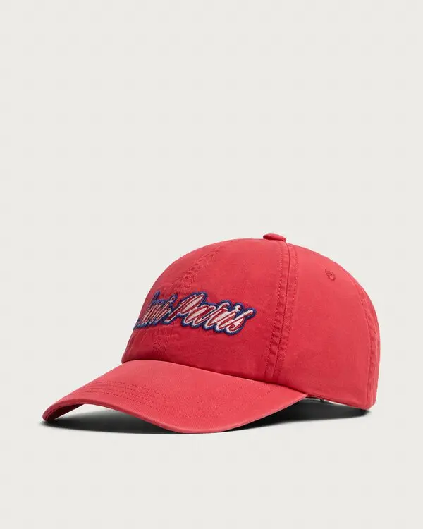 AMI Paris Washed Cotton Embroidered Cap