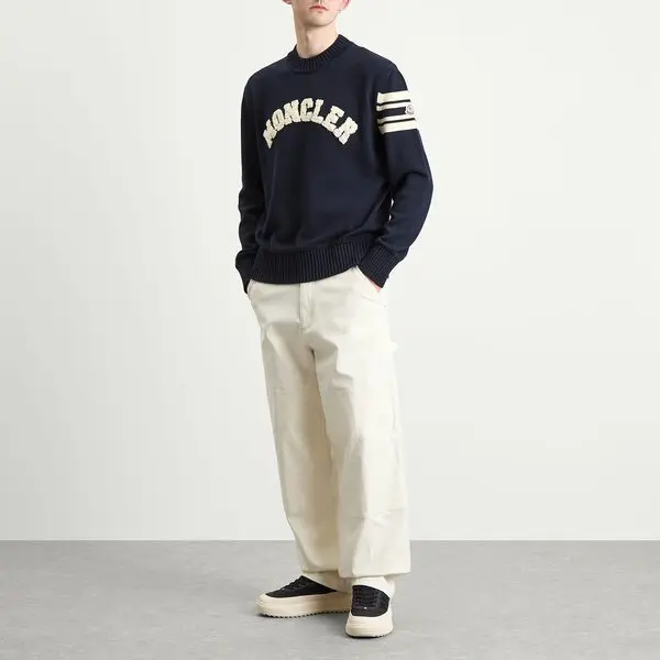 Moncler Logo Crew Neck Cotton Knitwear