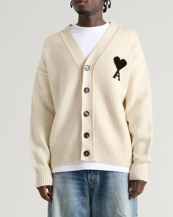 AMI Paris Contrasted Adc Cardigan
