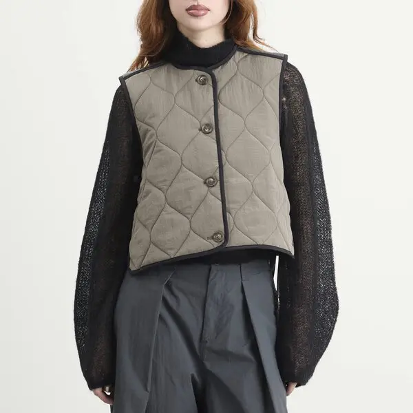 STEL Contrast Quilted Vest Jacket