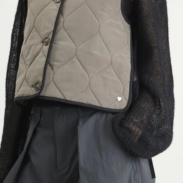 STEL Contrast Quilted Vest Jacket