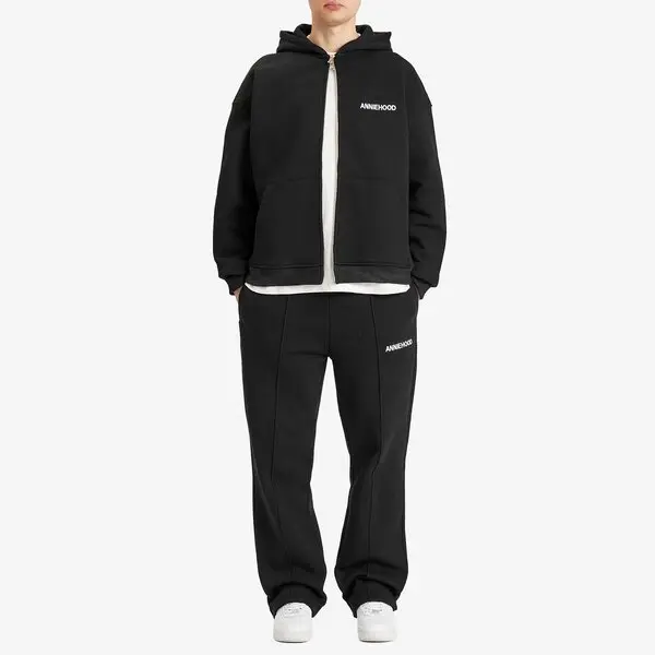 ANNIE HOOD Logo Zip Hoodie