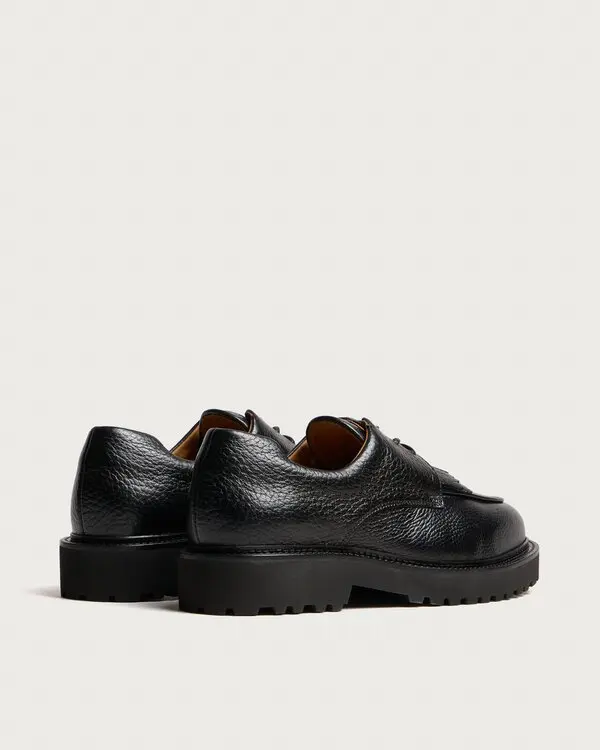 JACQUES SOLOVIERE Max Jumbo Grain Derbie Shoes - Black