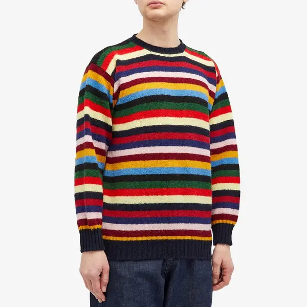 JAMIESON'S OF SHETLAND Stripe Crew Knit | Size: | 100% Wool | End Clothing