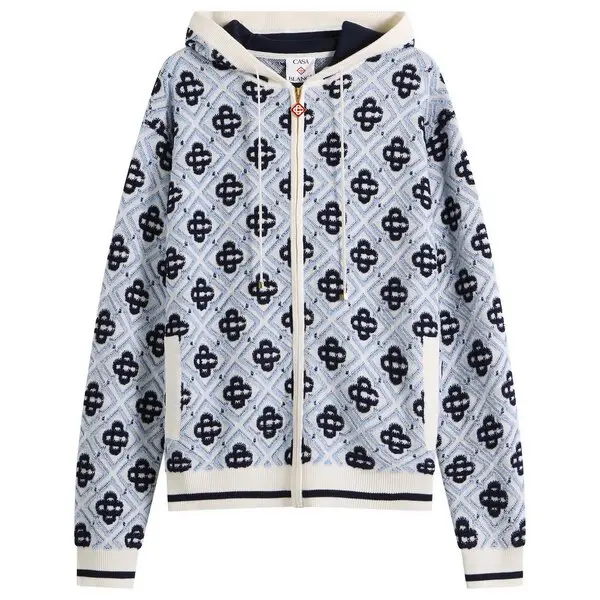 Casablanca Monogram Zip Up Hoodie