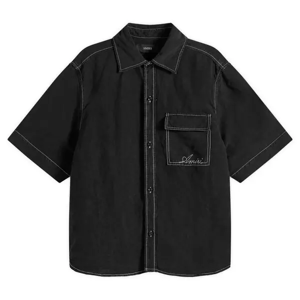 Amiri Script Linen Shirt