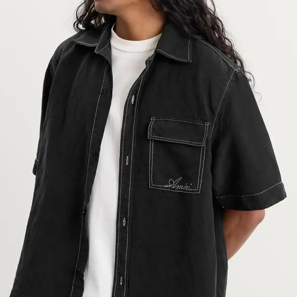 Amiri Script Linen Shirt