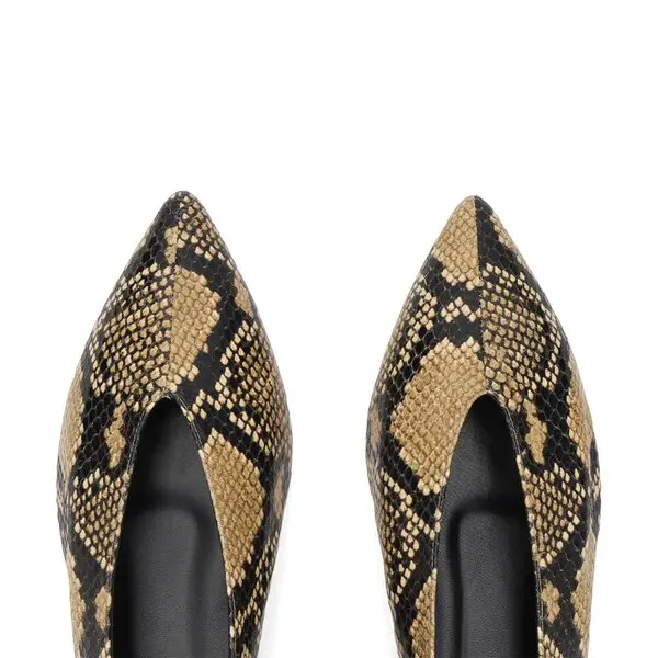 AeydĒ Moa Snake Print Pointed Toe Flats Shoes
