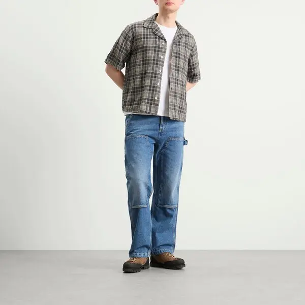 CORRIDOR Plaid Seersucker Shorts Sleeve Shirt