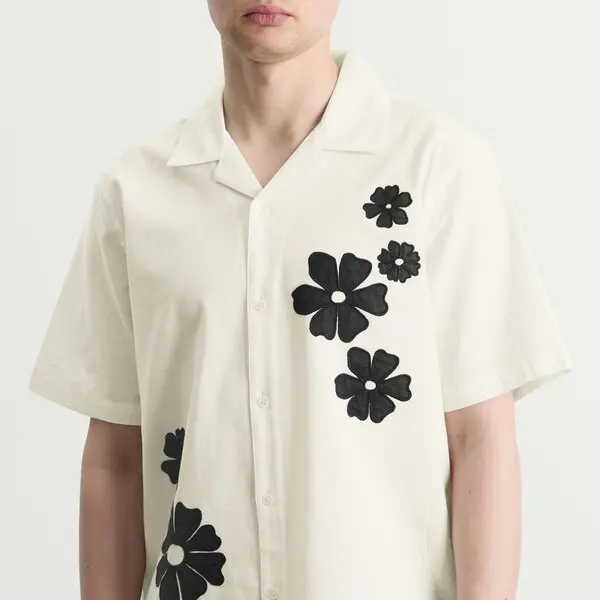 WAX LONDON Didcot Applique Flowers Vacation Shirt