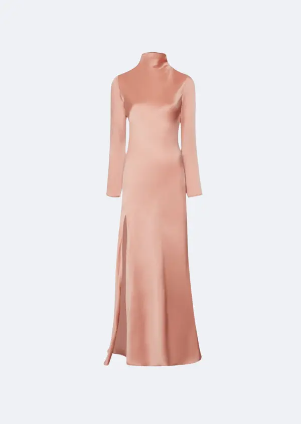 Lapointe Satin Bias Gown With Slit